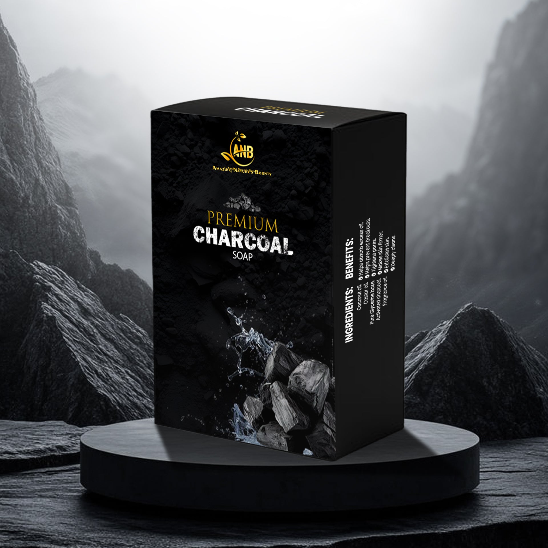 ANB Premium Charcoal soap – A Gentle Touch – Amazing Natures Bounty